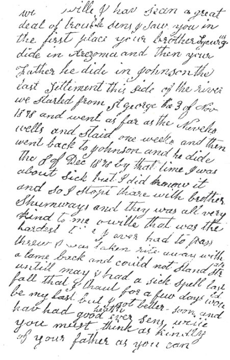 Electa's Letter - Westover Family History